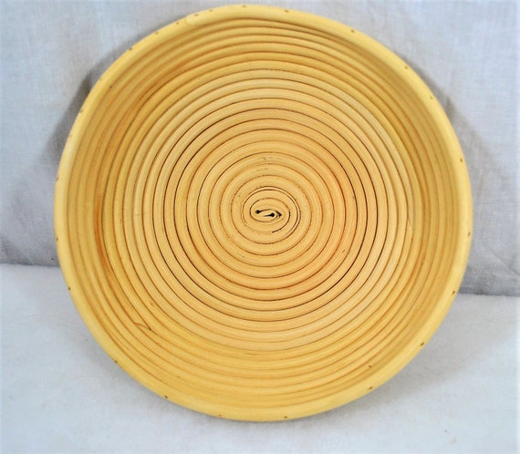 Round Reed Basket Vintage Hand Crafted | Etsy