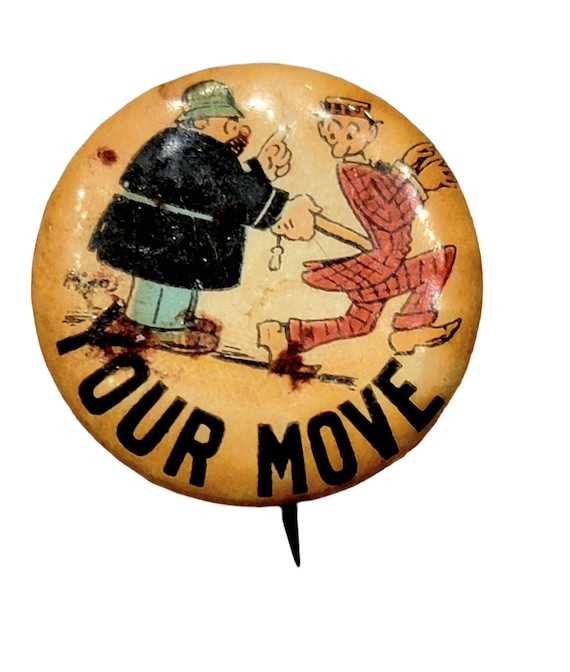 Vintage Cigarette Pinback Pin Tobacco Button by Hal H… - Gem