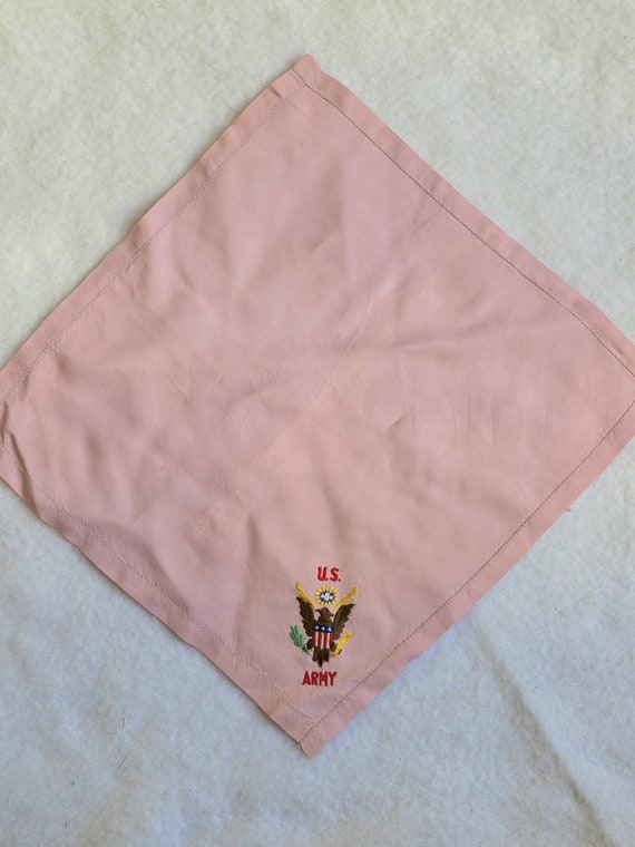 Antique Silk WWII Handkerchief U.S. Army With Embroid… - Gem