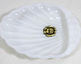 Milk Glass Shell Dish - Etsy