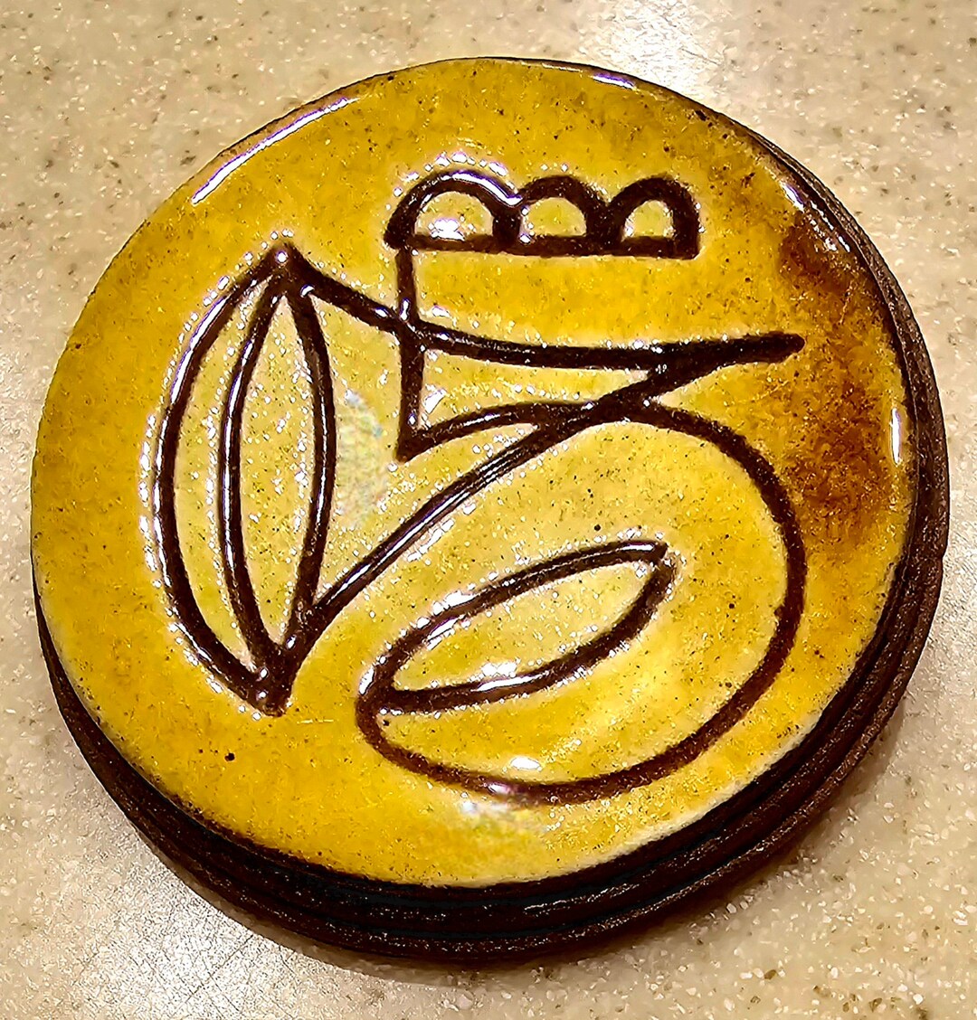 Terra Cotta Circle Pin Brooch - Etsy UK