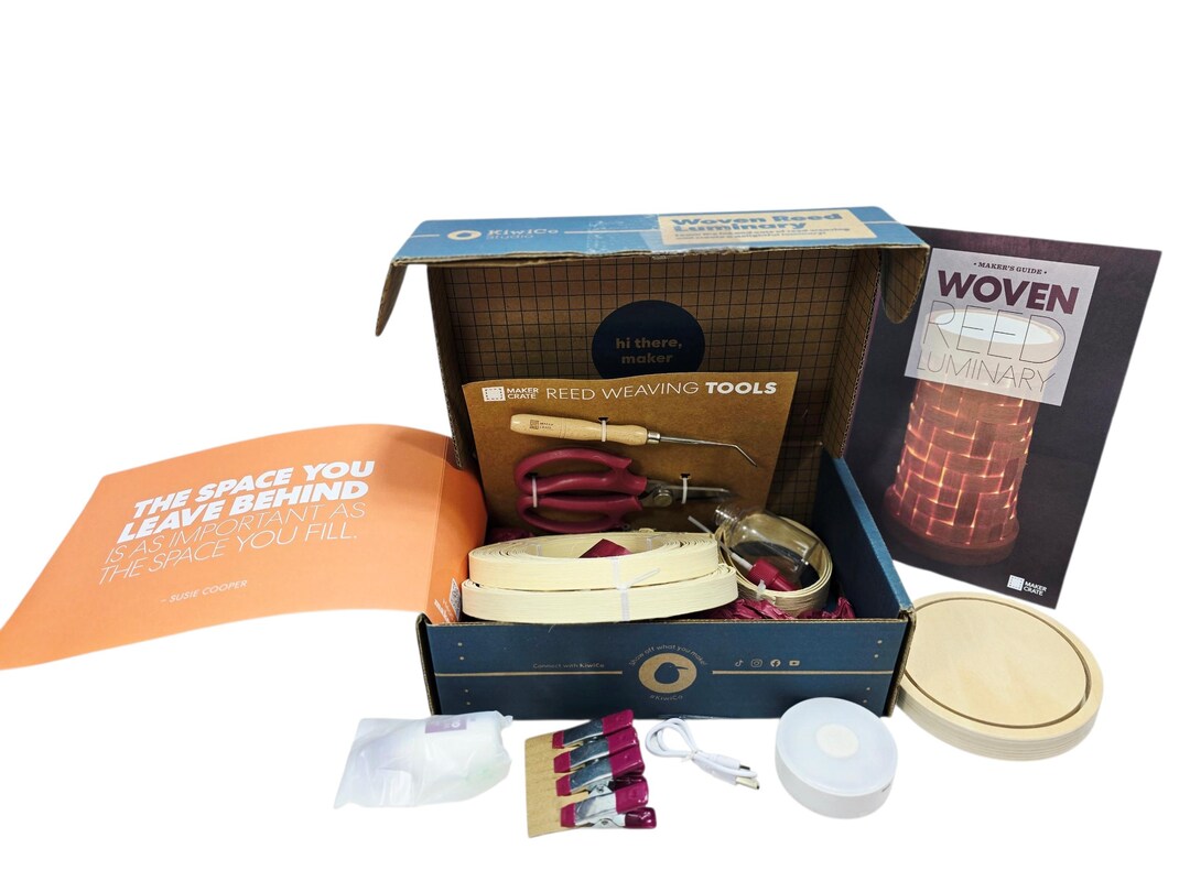 Kiwico Maker Crate Woven Reed Luminary Craft Kit New Open Box - Etsy