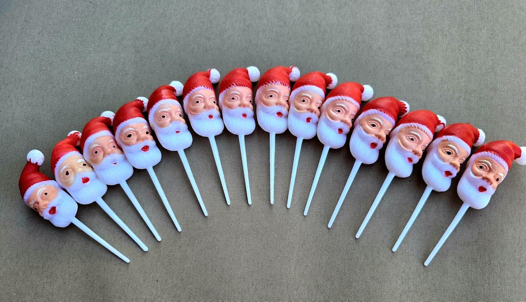 Plastic Santa Claus Toothpicks Made in Japan Christmas Holiday ...