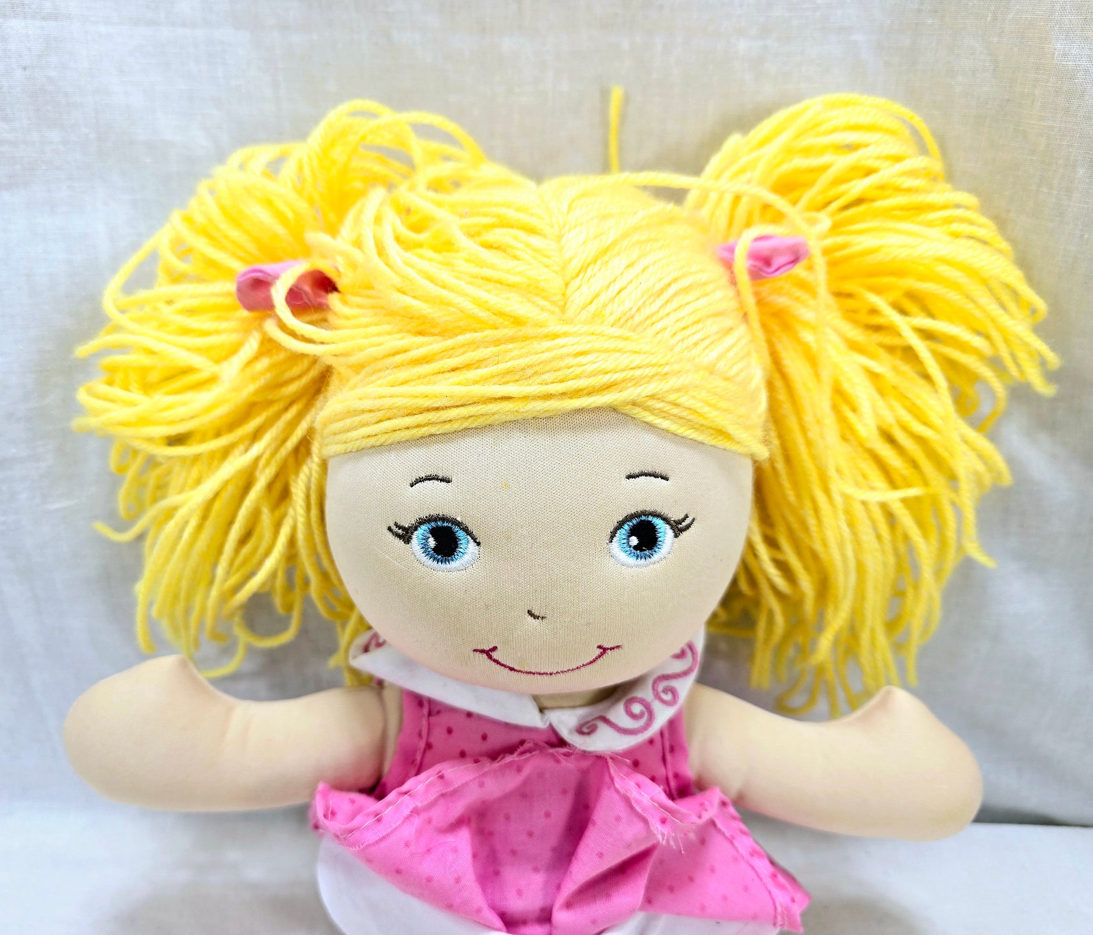 Believe in Yourself Cracker Barrel Plush Doll Blonde Yarn Hair 12” Toy ...