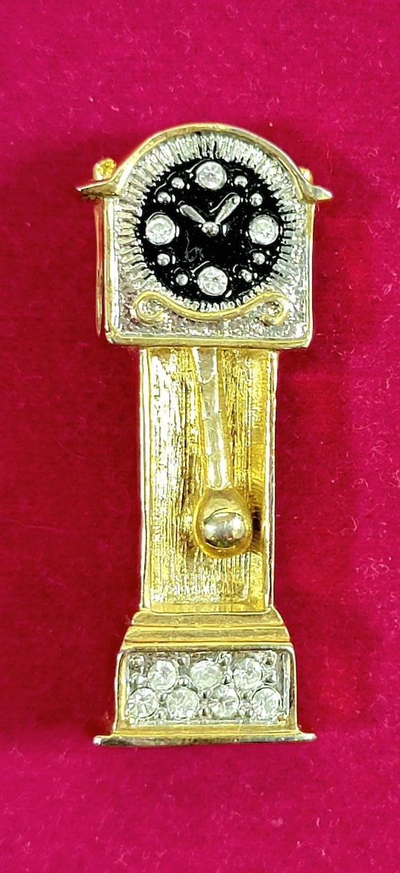 Grandfather Clock Brooch, Vintage Articulated Brooch … - Gem