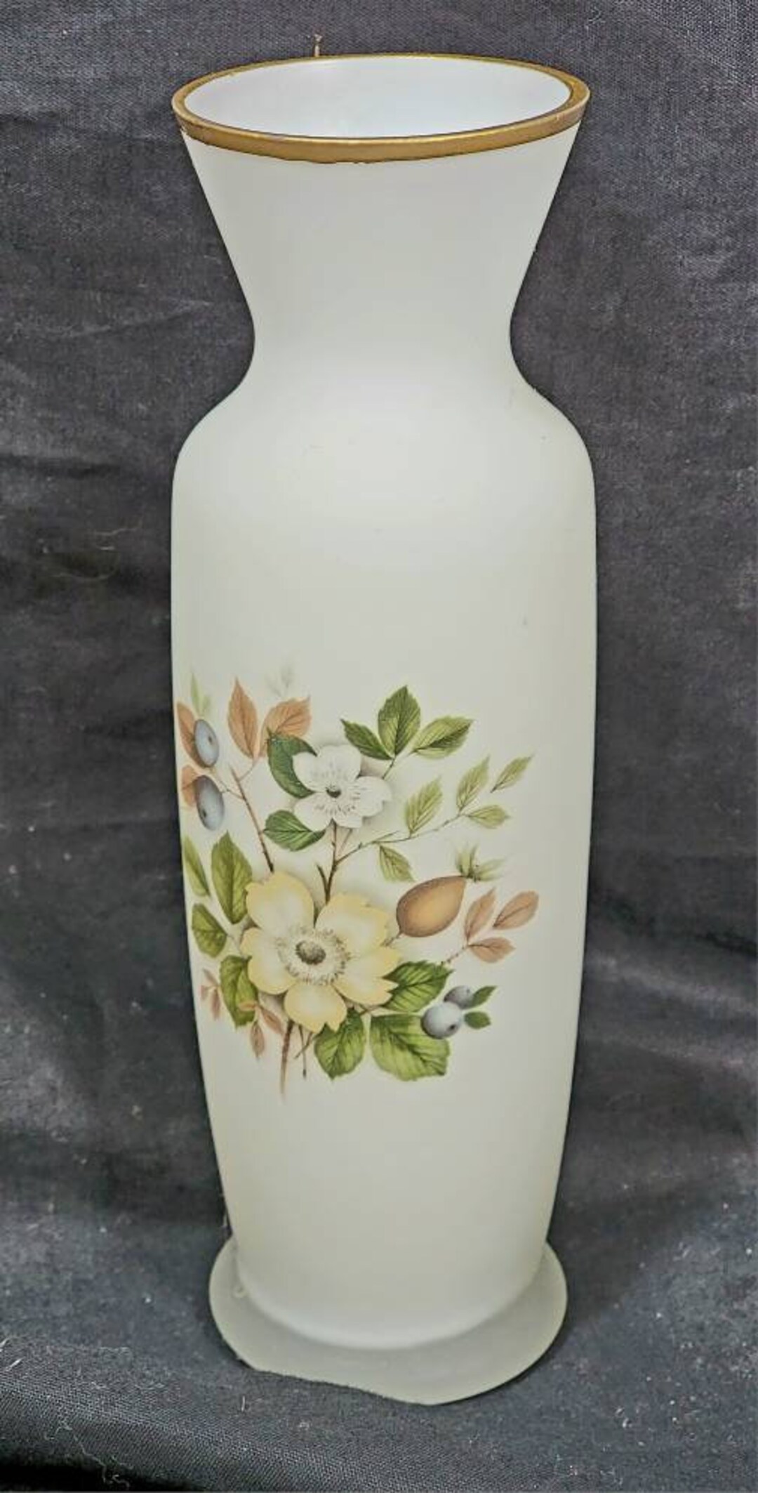 Blueberry Blossoms Frosted Glass Vase, Centerpiece Decor - Etsy