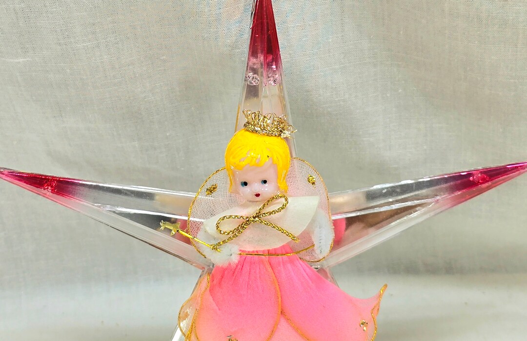 Vintage Hard Plastic Star Angel Tree Topper Christmas, Jewel Brite? - Etsy