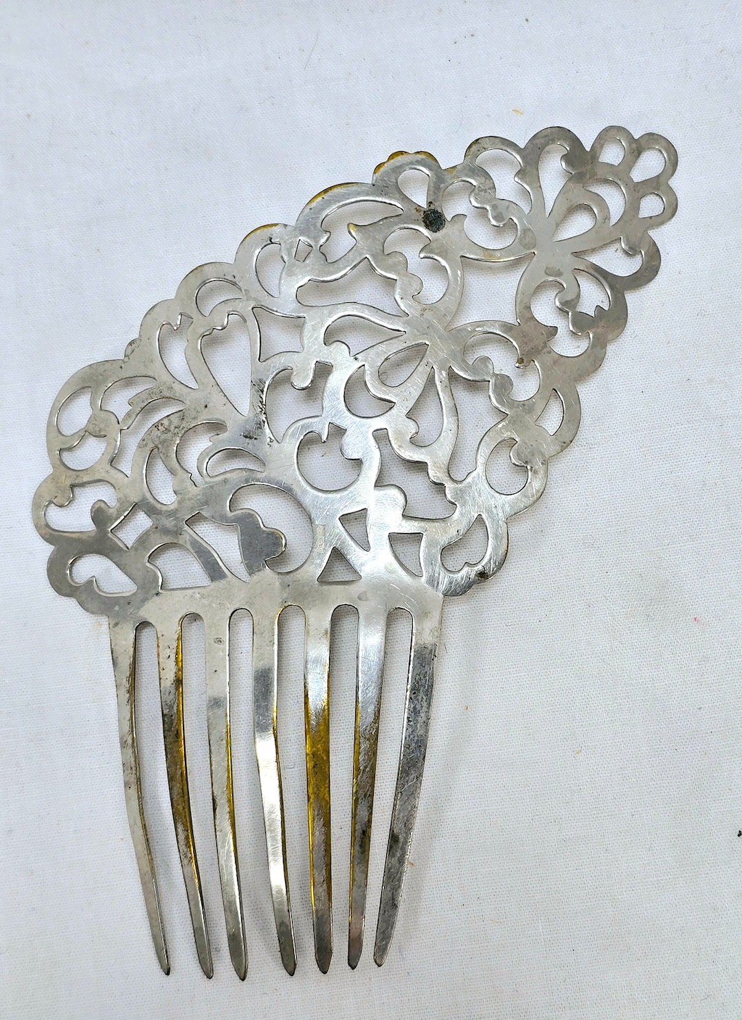 Victorian Hair Comb Silver 6" Tall Ornate Mantilla Style - Etsy