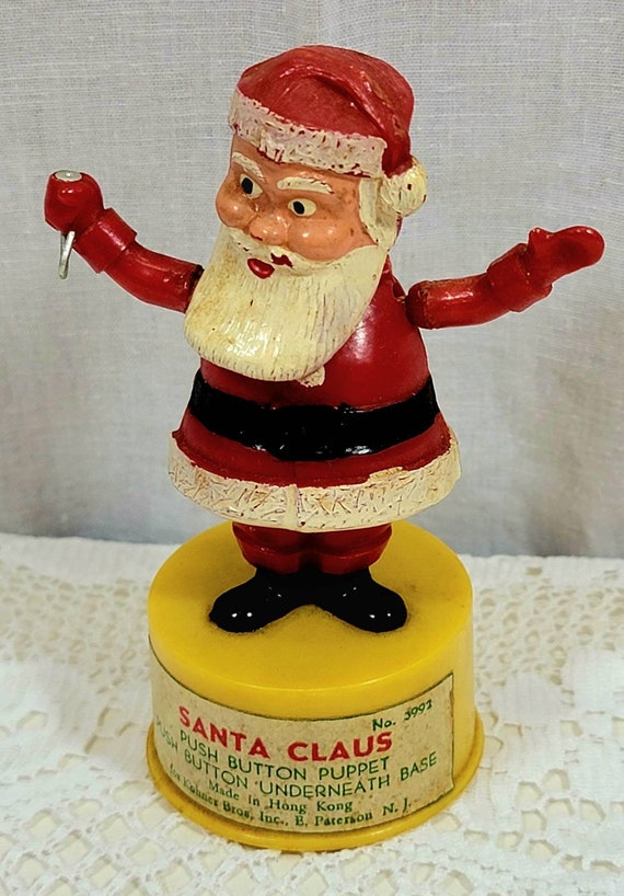 1970's VINTAGE Kohner Bros Santa Claus Push Button Puppet - Etsy