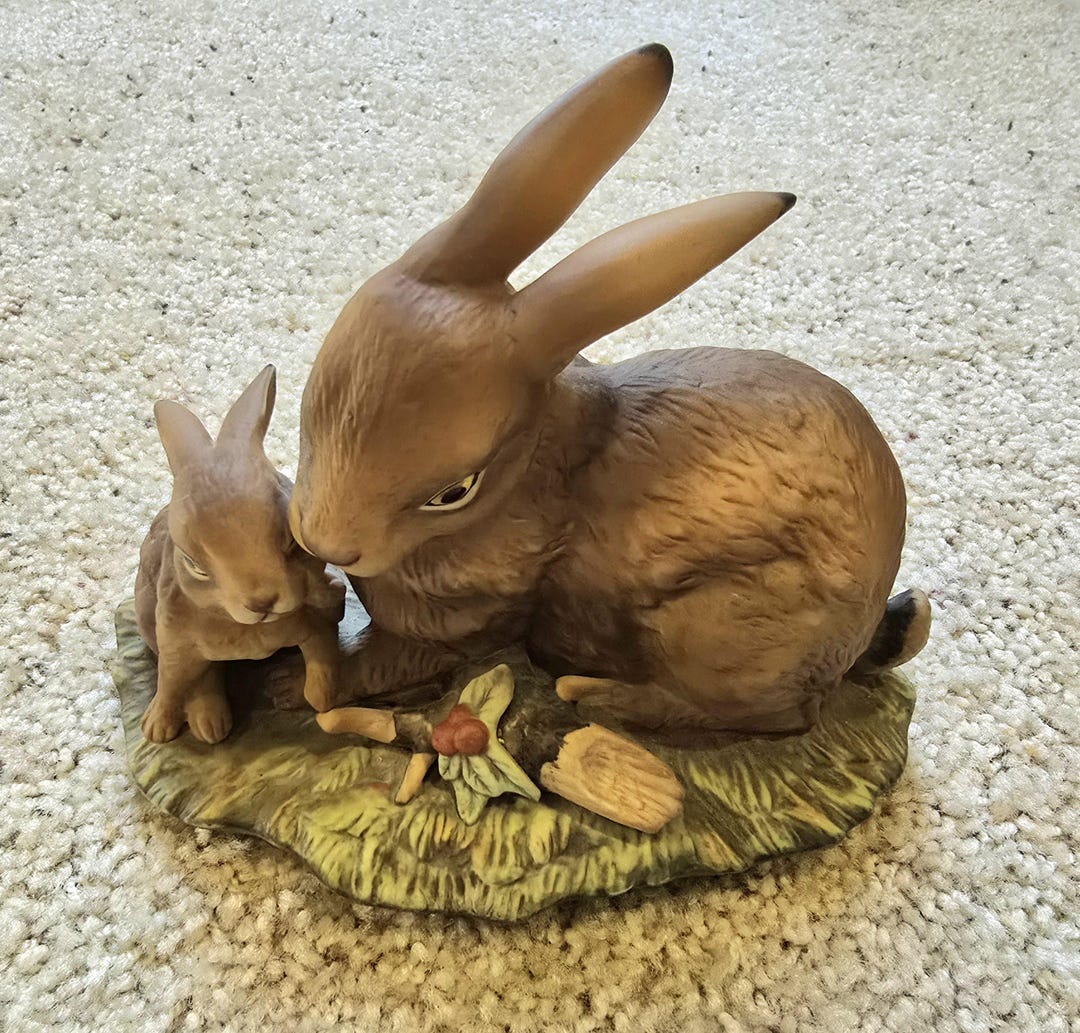 Vintage Home Interiors HOMCO Masterpiece Collection Porcelain Bunny and ...
