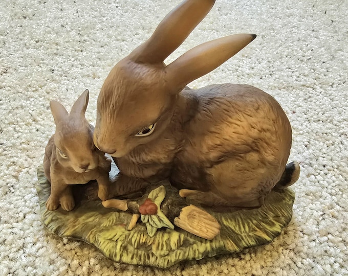 Vintage Home Interiors HOMCO Masterpiece Collection Porcelain Bunny and ...