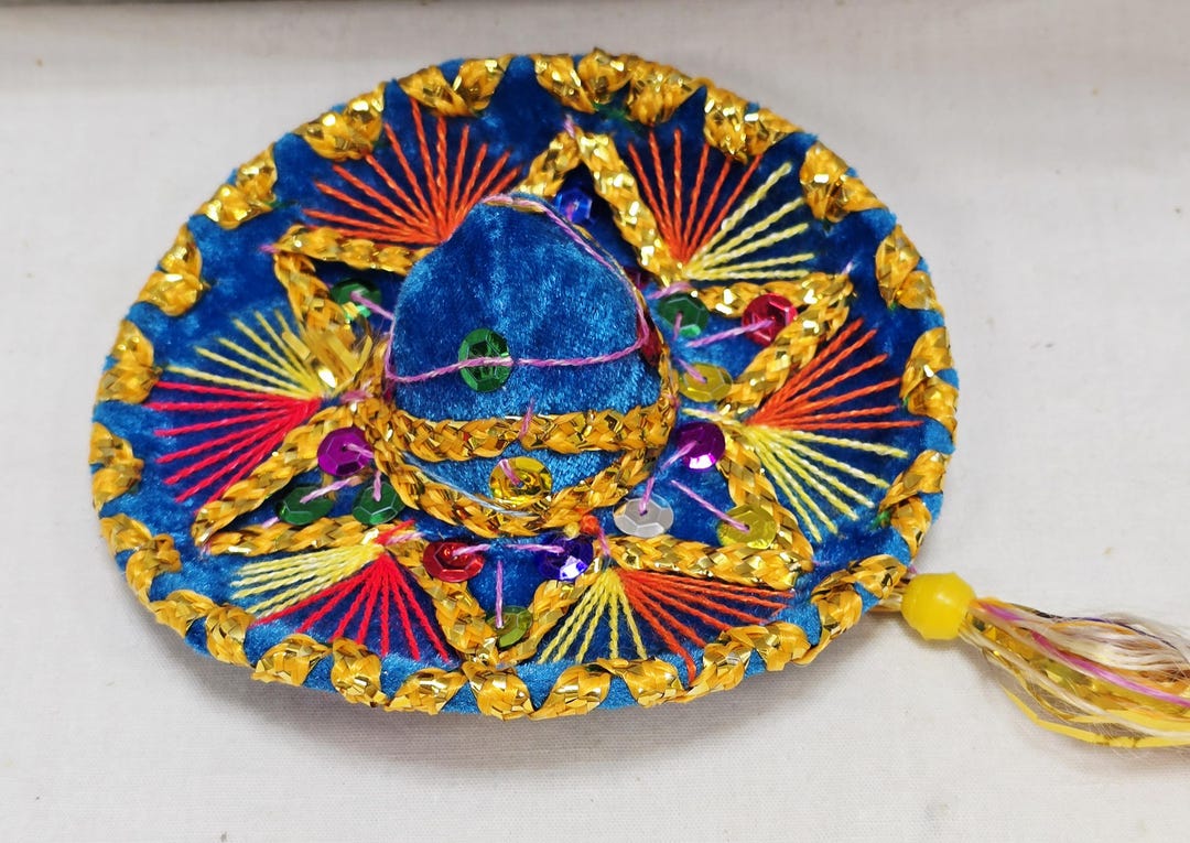 Handmade Miniature Mexican Sombrero, Mini Mariachi, Charro Hat, Royal ...