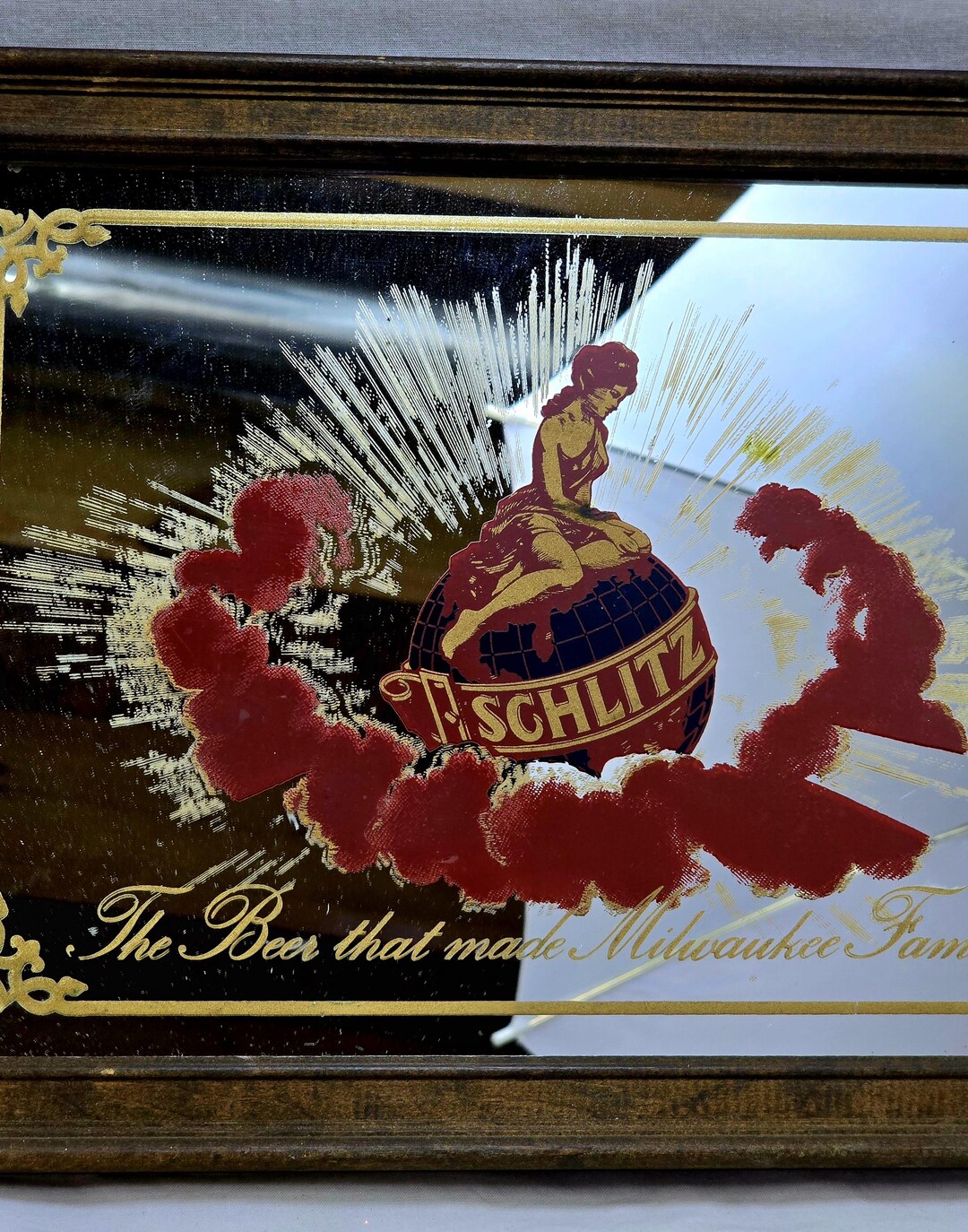 Schlitz Mirror Framed, the Beer That Made Milwaukee Famous, Beer Bar ...
