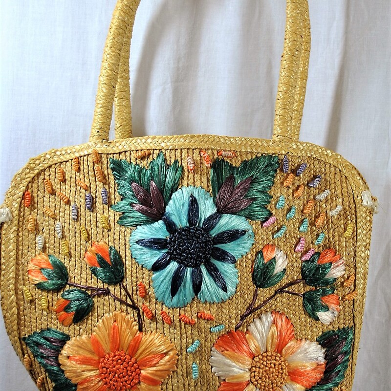 Floral Straw Bag - Etsy