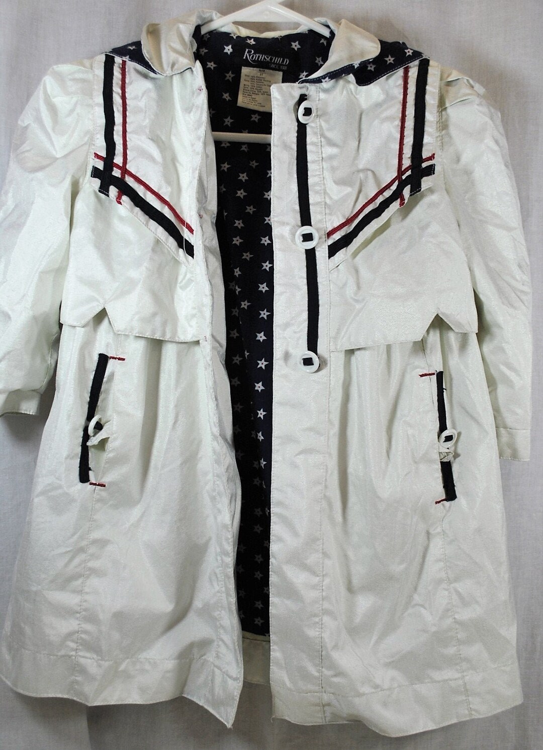 FINAL Salevintage Rothschild Girl's Nautical Rain Coat With Hood Size ...