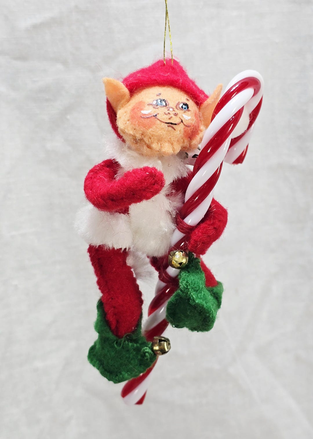 Annalee Mobilitee 4.5 Inch Candy Cane Elf Ornament - Etsy