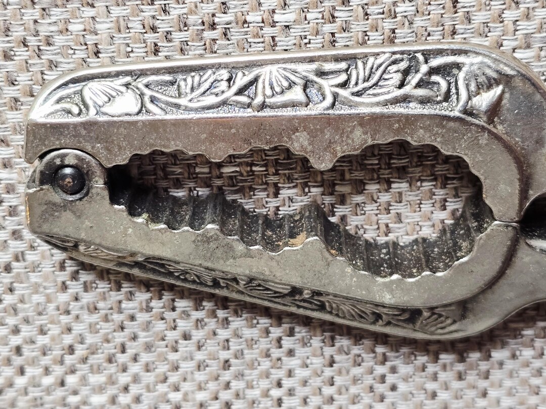 Silver Metal Nut Cracker, Vintage Italy With Embossing - Etsy