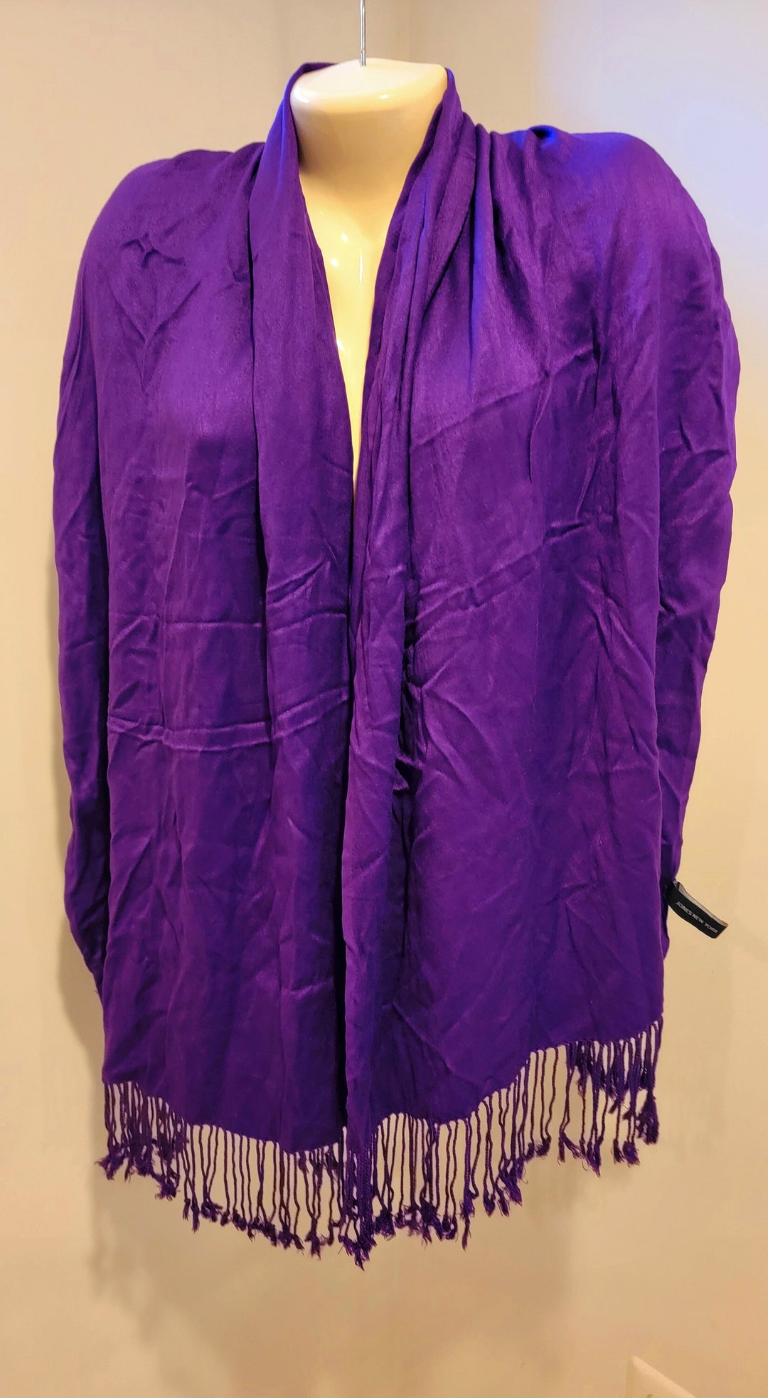 Jones New York Long Purple Fringed Scarf Wrap - Etsy