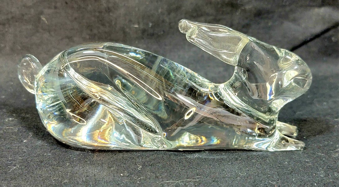 Vintage Pilgrim Clear Glass Rabbit Figurine: Laying Down Bunny - Etsy