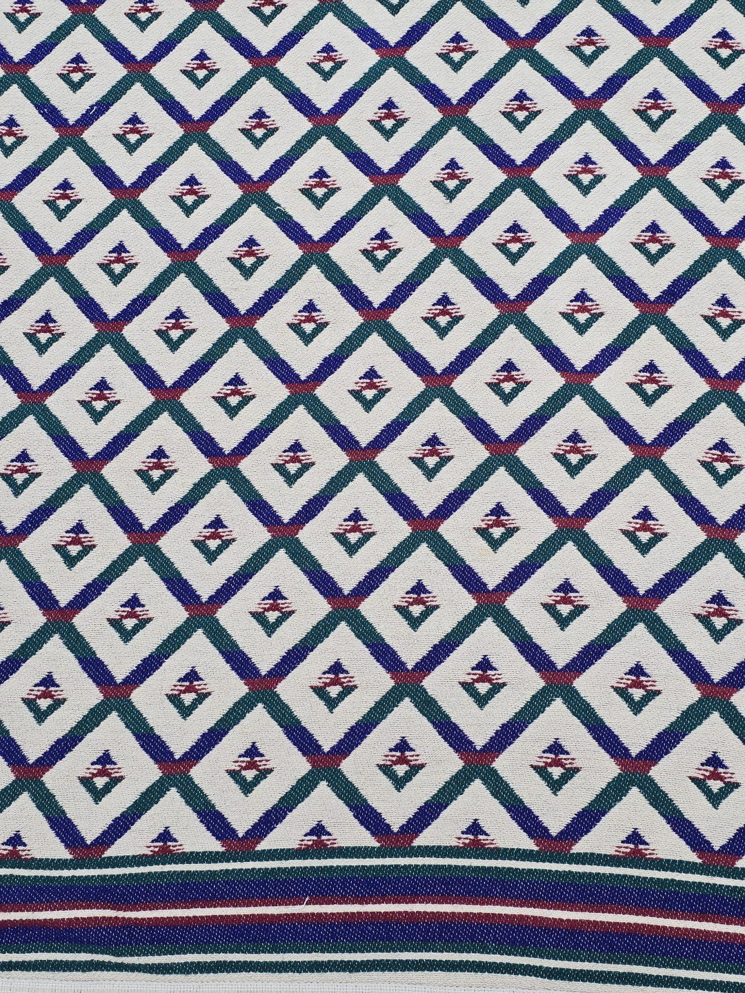 Vintage 1988 Cotton Woven Throw: Diamond Squares Pattern - Etsy