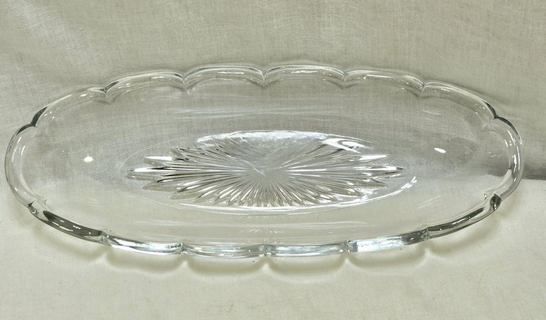 Vintage Heisey Crystal Colonial Clear Pattern Celery Dish 12 1/4" X 4 1 ...