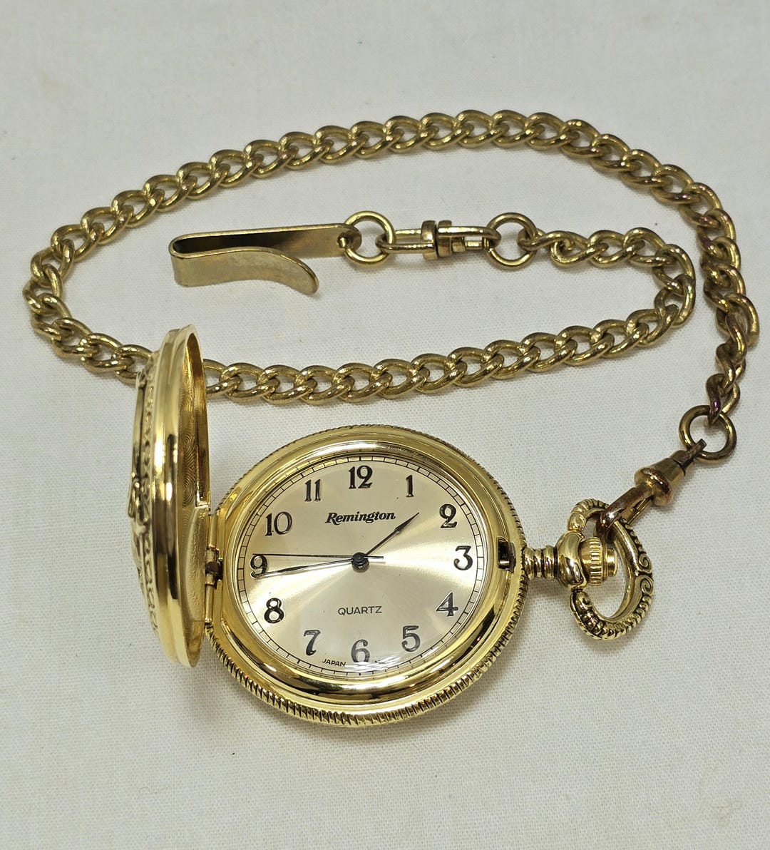 Vintage Remington Quartz Japan Movement Pocket Watch With Embossed ...