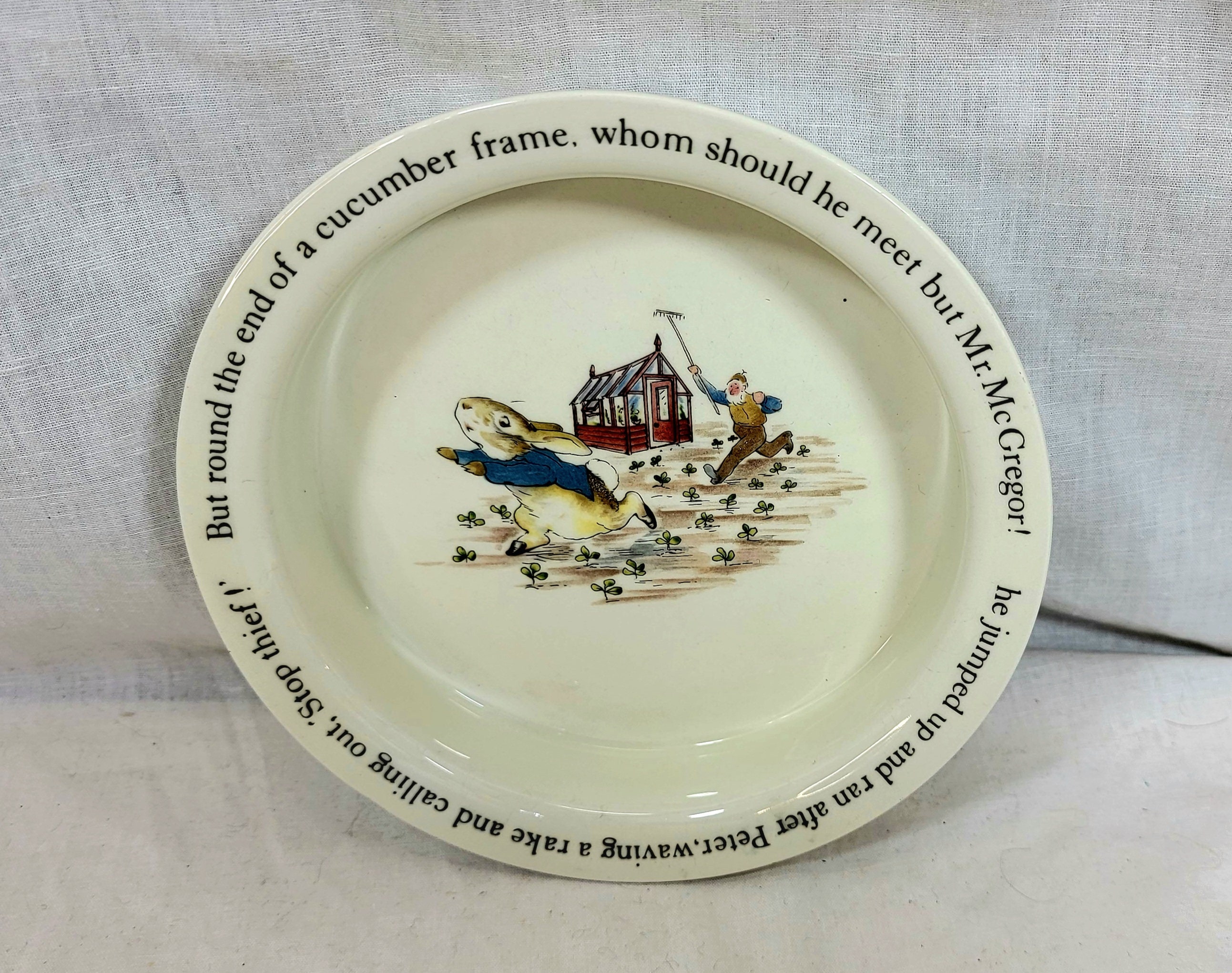 Wedgwood Peter Rabbit Beatrix Potter Mr Mcgregor Porridge Bowl England ...