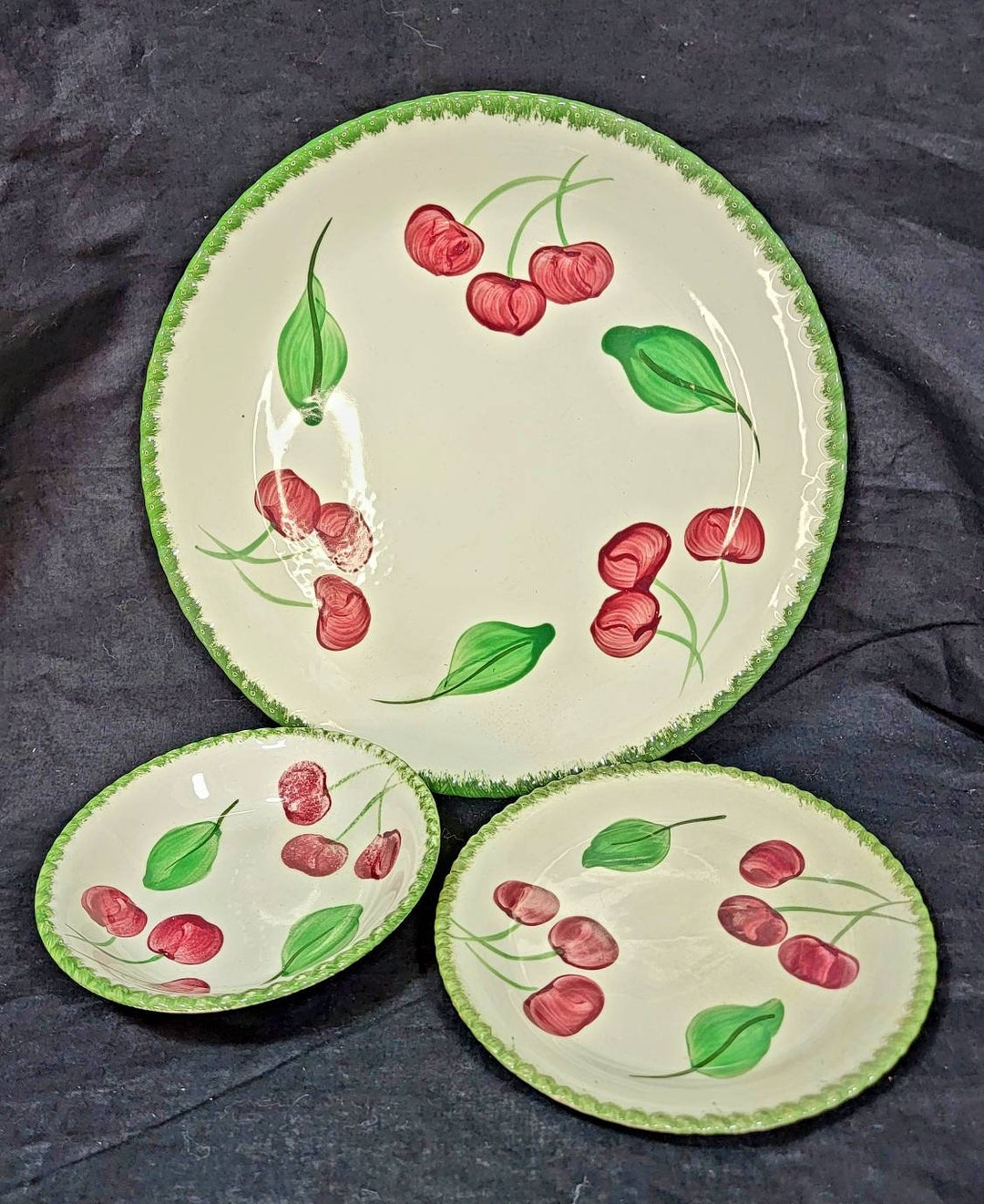 Blue Ridge Southern Pottery Mountain Cherry Pattern, Dinner Plate ...