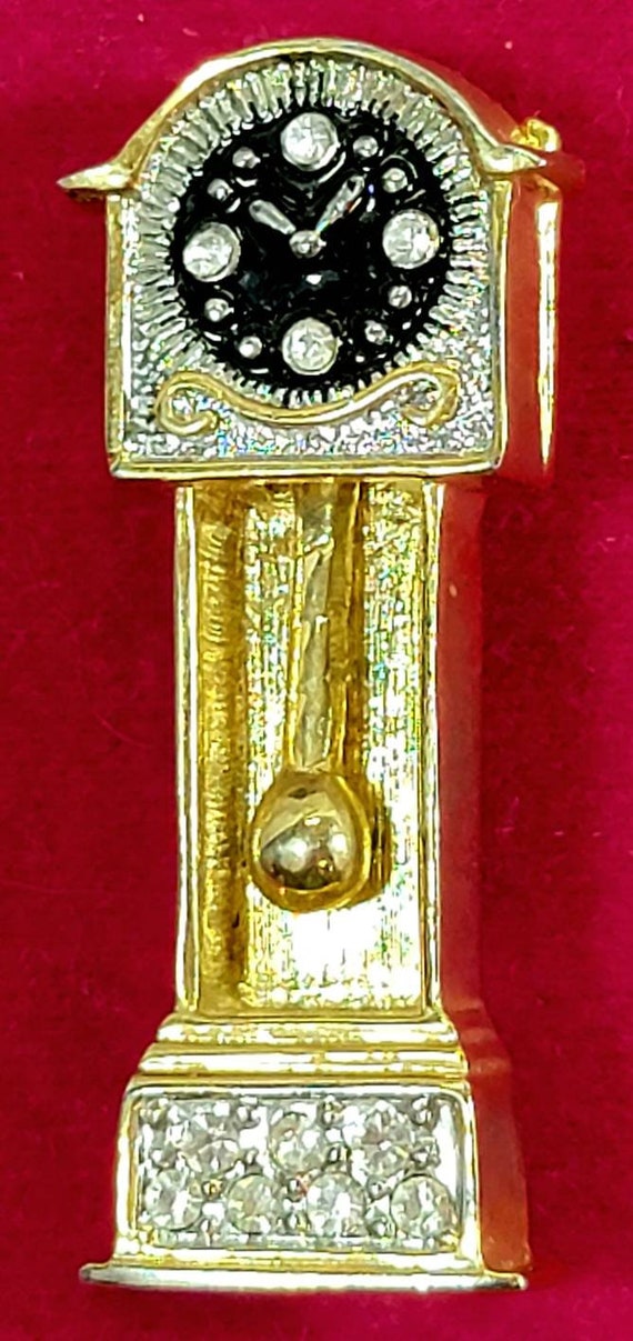 Grandfather Clock Brooch, Vintage Articulated Brooch … - Gem
