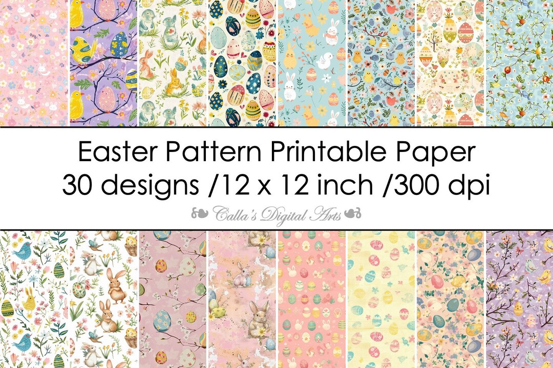 Easter Theme Holiday Printable Paper Seamless Pattern Digital Arts ...
