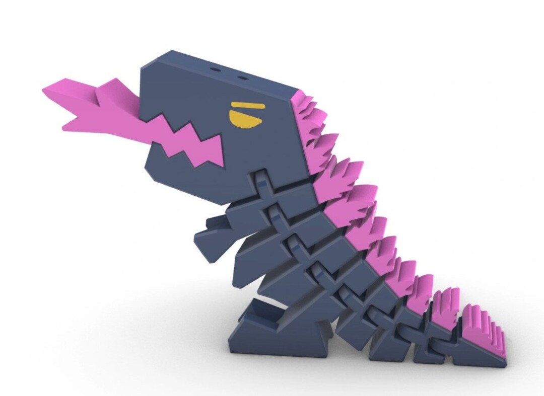 Flexi Godzilla T-rex Lizard Fidget Toy, 3D Printed Articulated Dinosaur ...