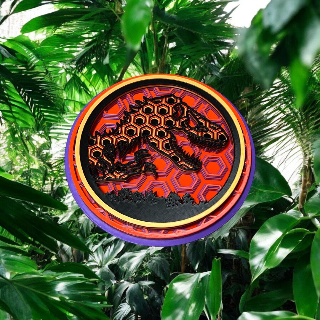 Jurassic Park 3D Printed Wall Art, Dinosaur Mosaic Wall Decor, Jurassic ...
