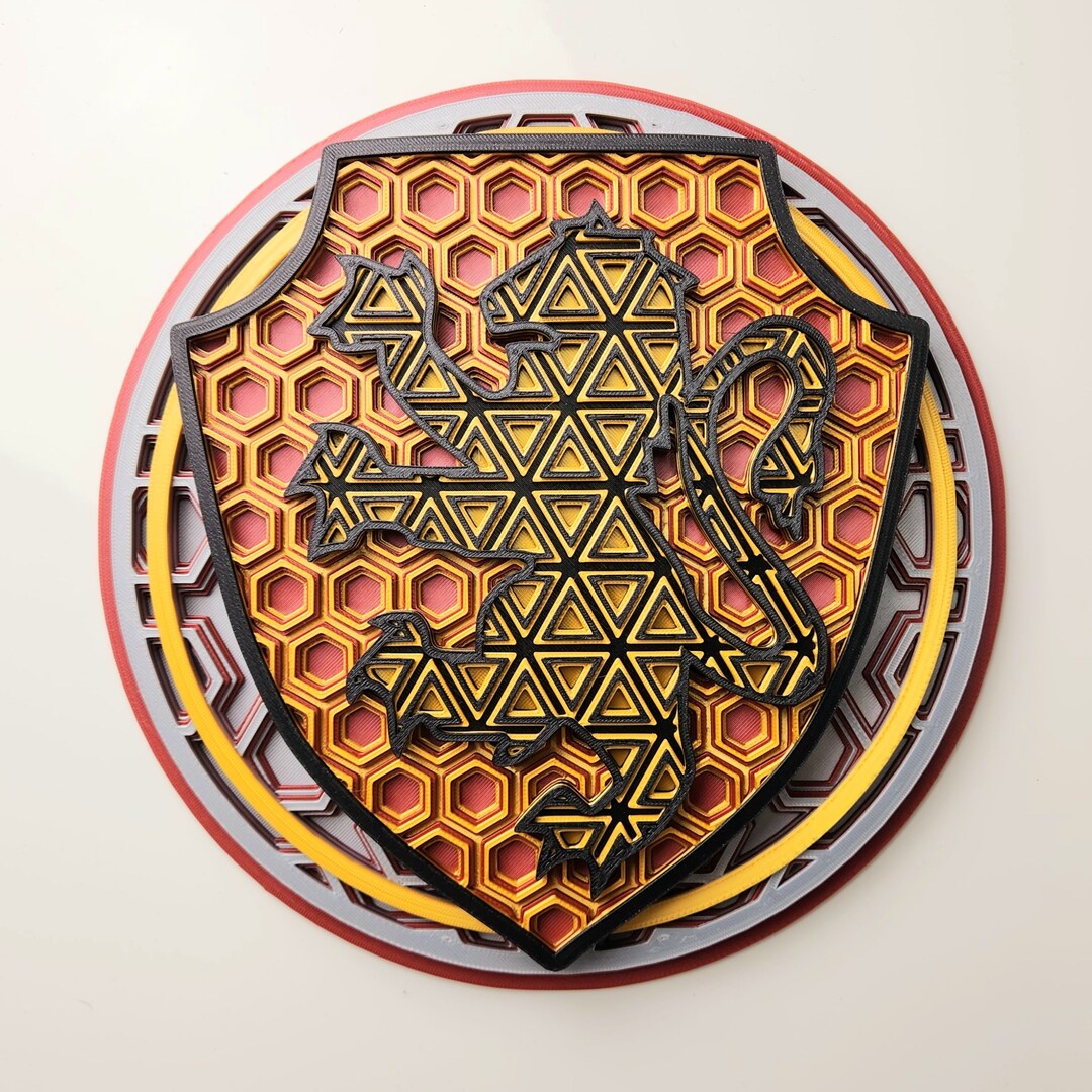 Harry Potter Gryffindor Dimensional Mosaic 3D Printed Wall Décor - Etsy