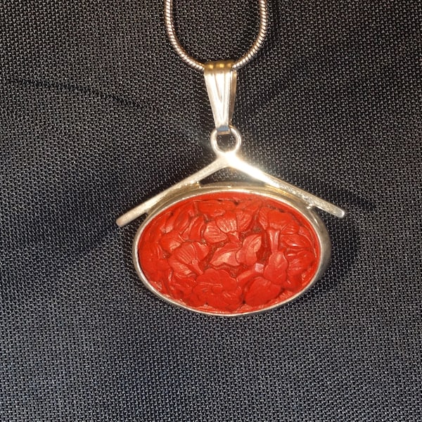 Cinnabar Pendant - Etsy