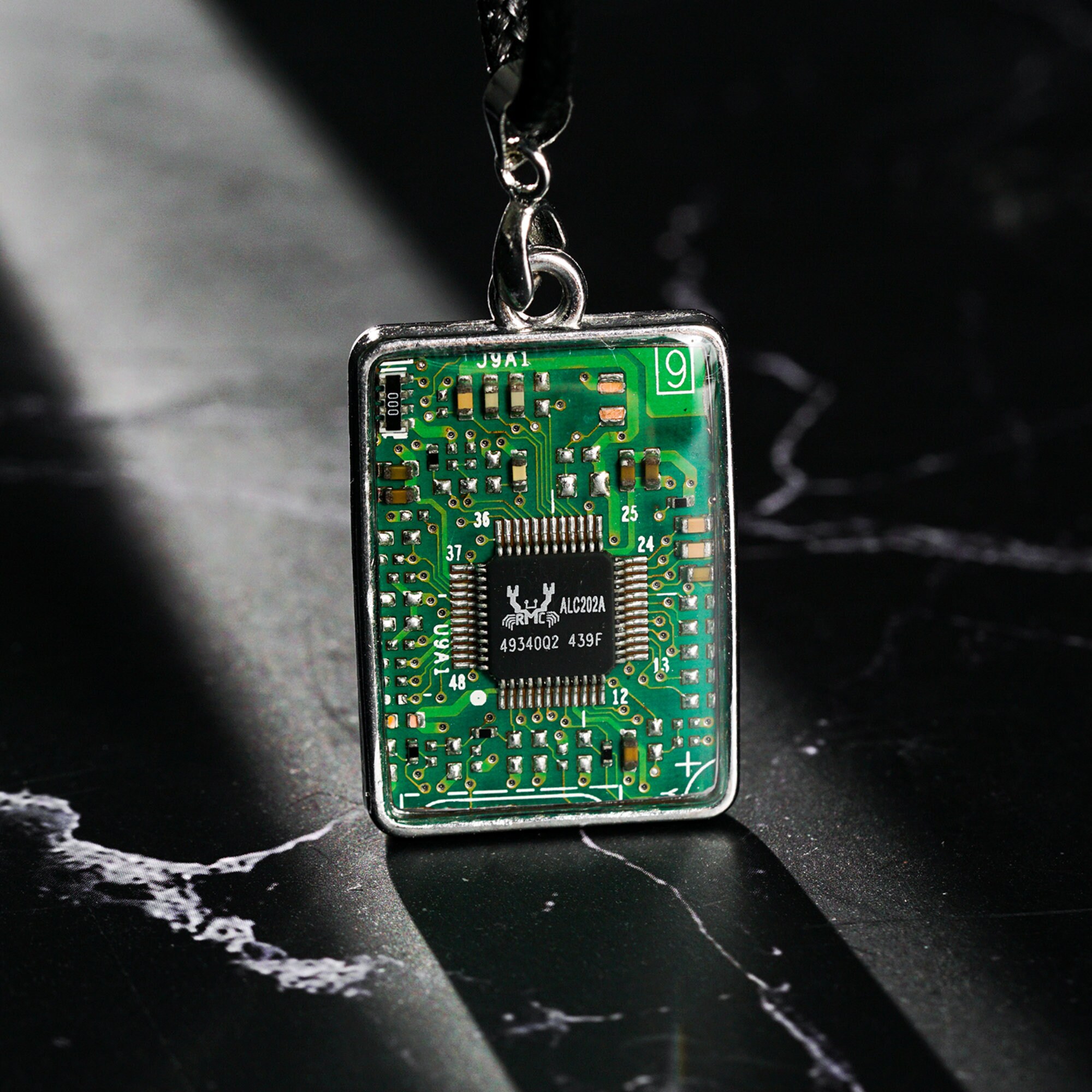 SALE50% Green Circuit Board Necklace Resin Recycled Motherboard ...