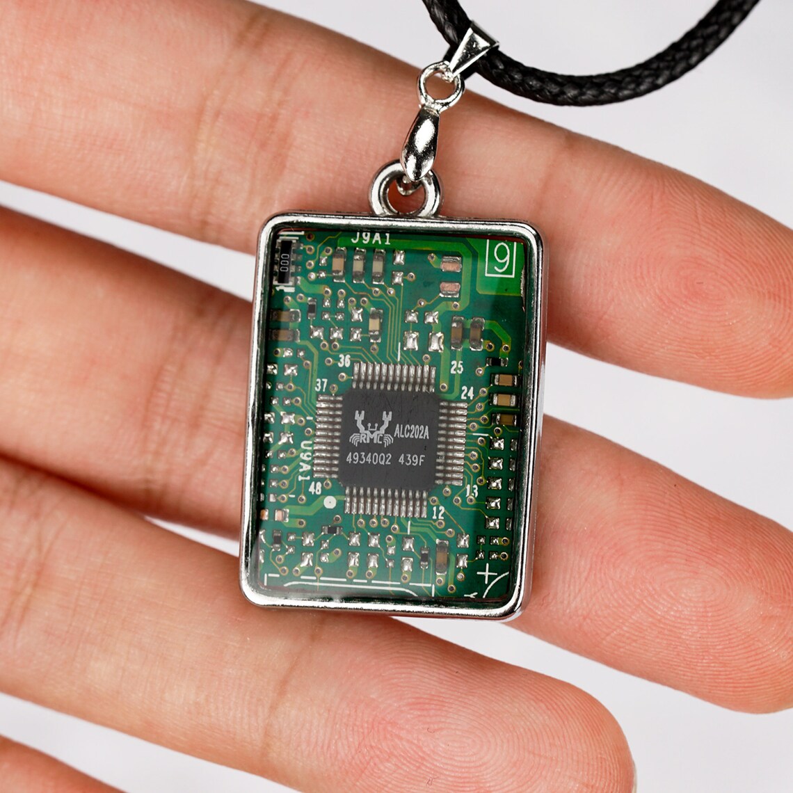 SALE50% Green Circuit Board Necklace Resin Recycled Motherboard ...