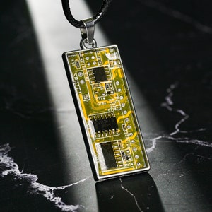 SALE 50% Circuit Board Necklace Resin Recycled Motherboard Necklace ...