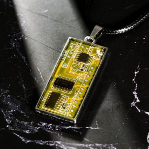 SALE 50% Circuit Board Necklace Resin Recycled Motherboard Necklace ...
