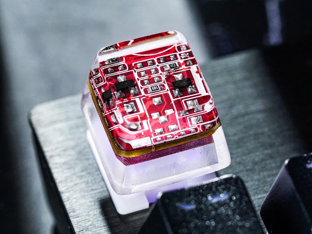 Recycled Real Mainboard Circuit Board Chip Keycap Artisan Resin Keycap ...