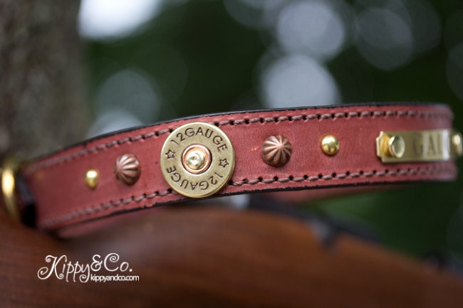 12 Gauge Shot Gun Dog Collar, Hunting Dog Collar, Shotgun Shell Dog ...