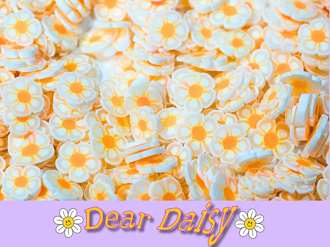 Daisy Flower Polymer Clay Sprinkles - Embellishments for DIY Crafts - Etsy