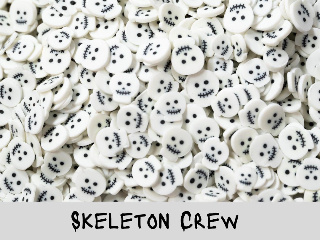 Skeleton Smiling Skulls Polymer Clay Slices, Sprinkles for Your Resin ...