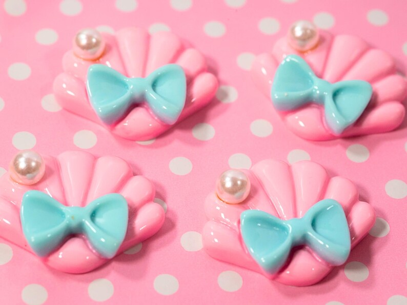 Coquette Bow, Shell & Pearl Charms – Pastel Pink Mermaid Seashell ...