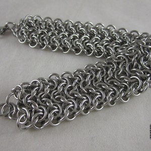 Chainmaille Bracelet Stainless Steel Double Elf Weave Chainmaille Cuff ...