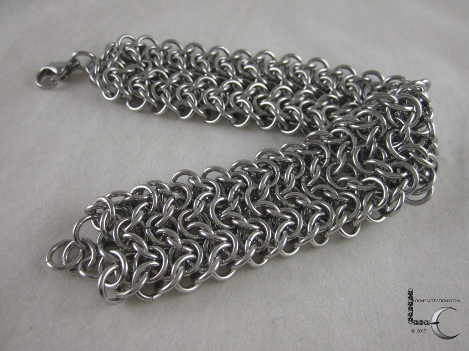 Chainmaille Bracelet Stainless Steel Double Elf Weave - Etsy