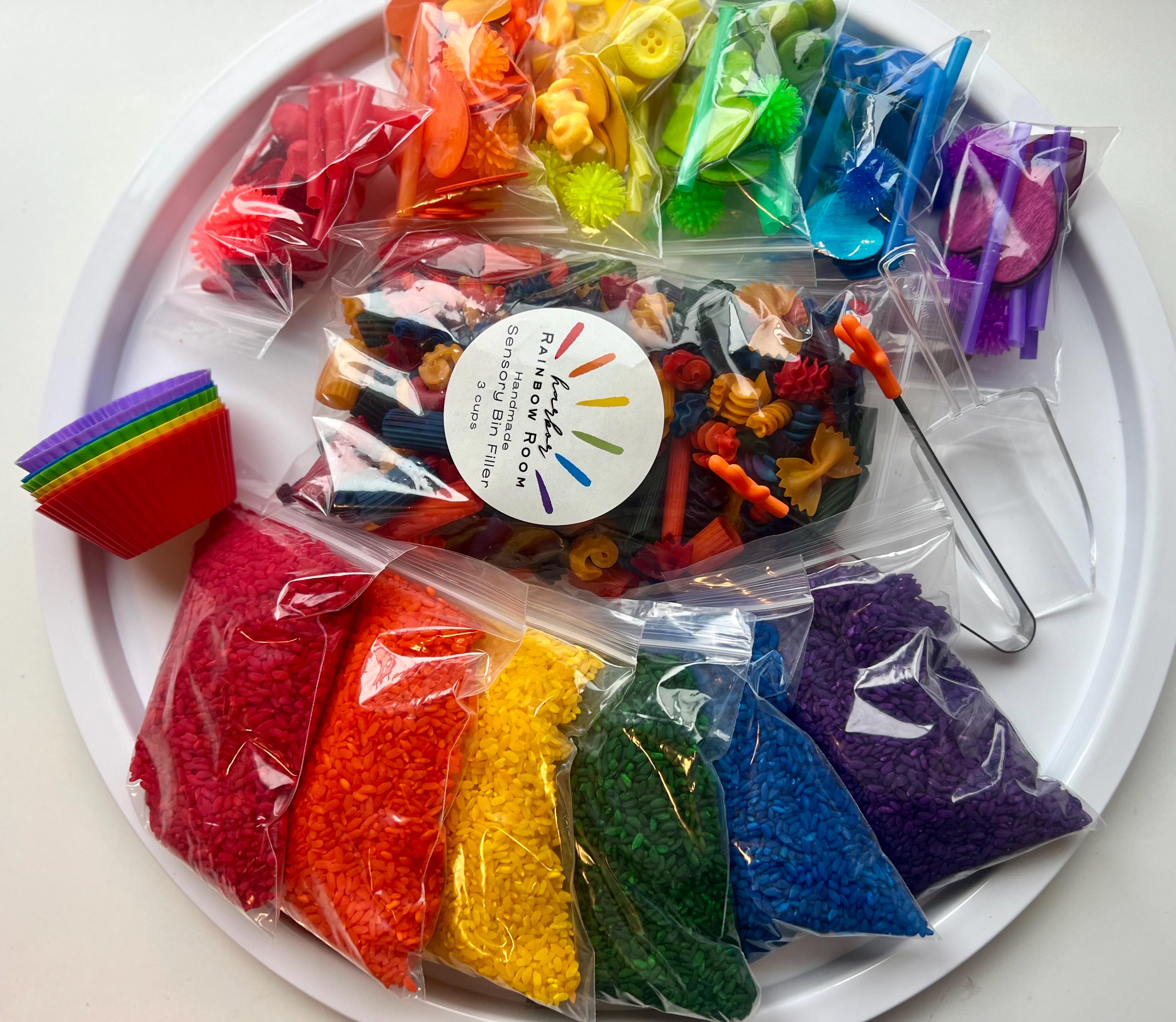 Ultimate Rainbow Sensory Kit Colorful Educational Play Set for Kids ...