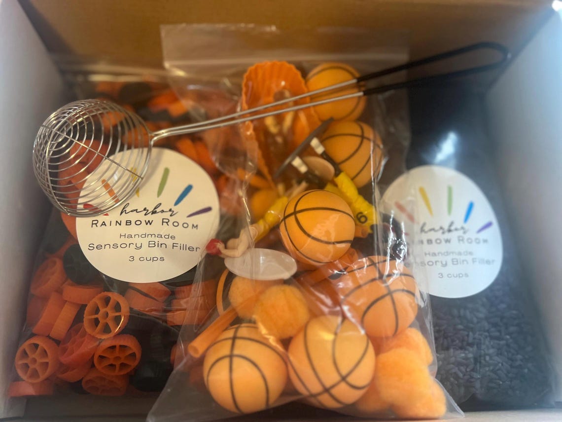 Basketball Sensory Bin Kit | Toddler Fine Motor Play - Etsy