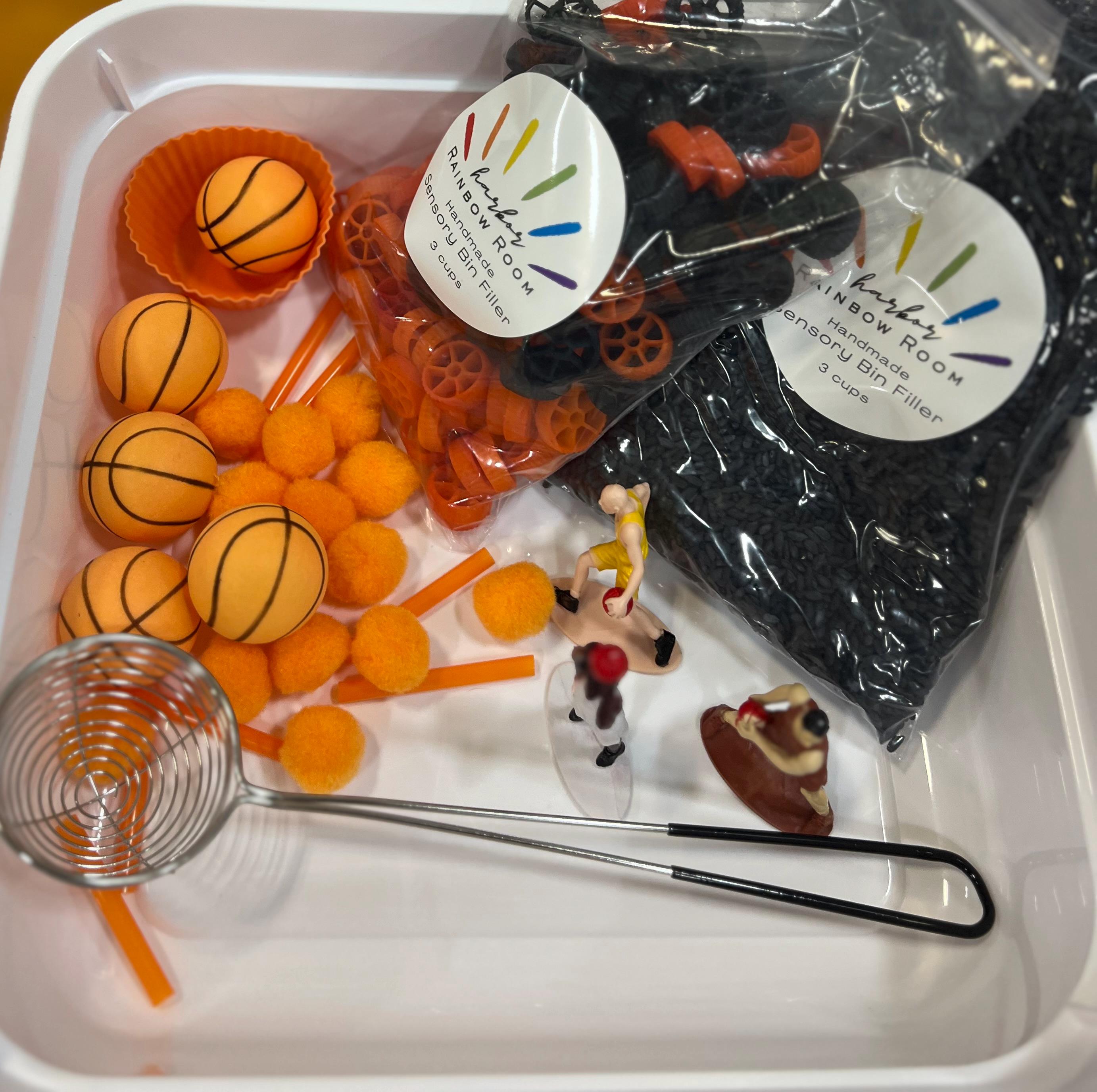 Basketball Sensory Bin Kit | Toddler Fine Motor Play - Etsy
