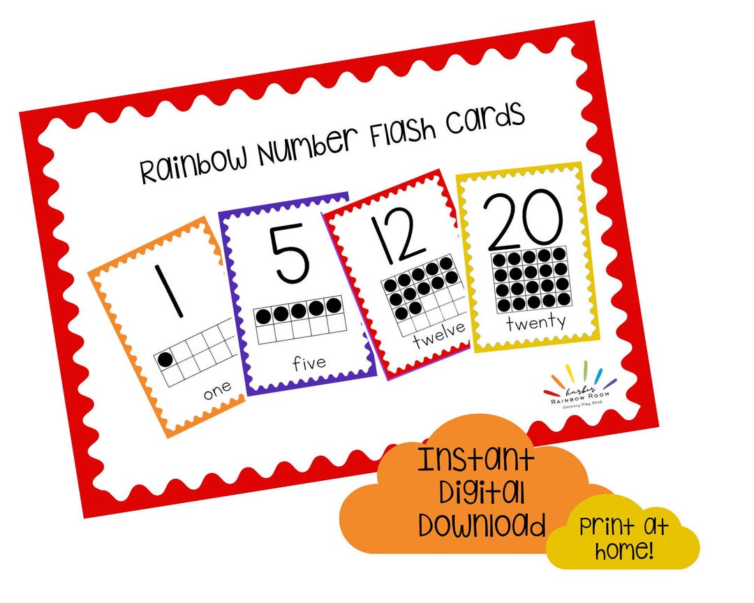 Tarjetas de números / Tarjetas imprimibles del 0 al 20 / Aprendizaje de ...