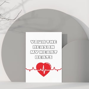 Red Heartbeat Digital File - Printable Heart Art, Health and Love Wall ...